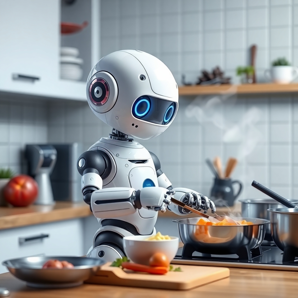 Imagiyo — A cute robot cooking in the kitchen